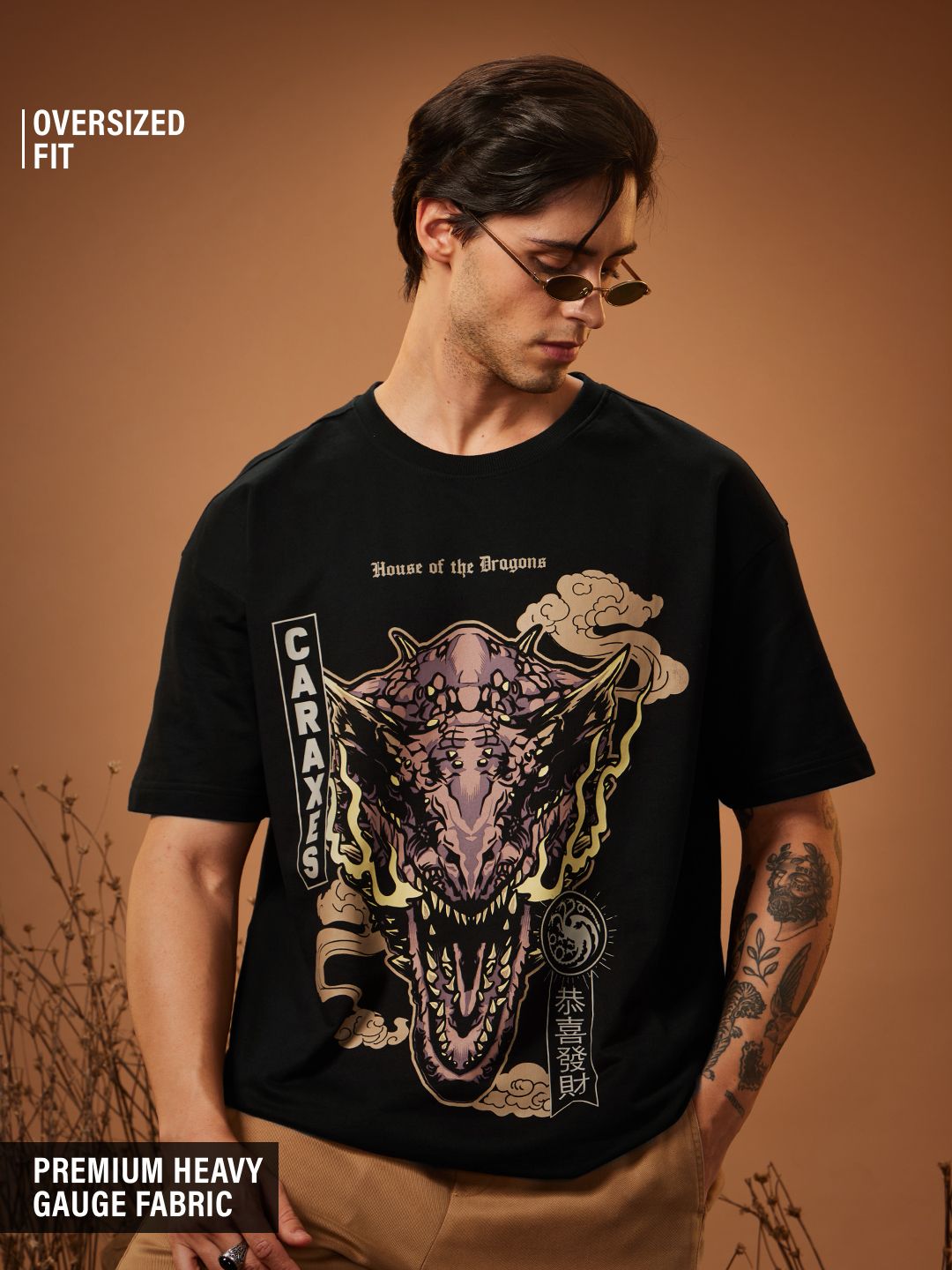 Buy House Of Dragon: Caraxes Men Oversized T-Shirts Online