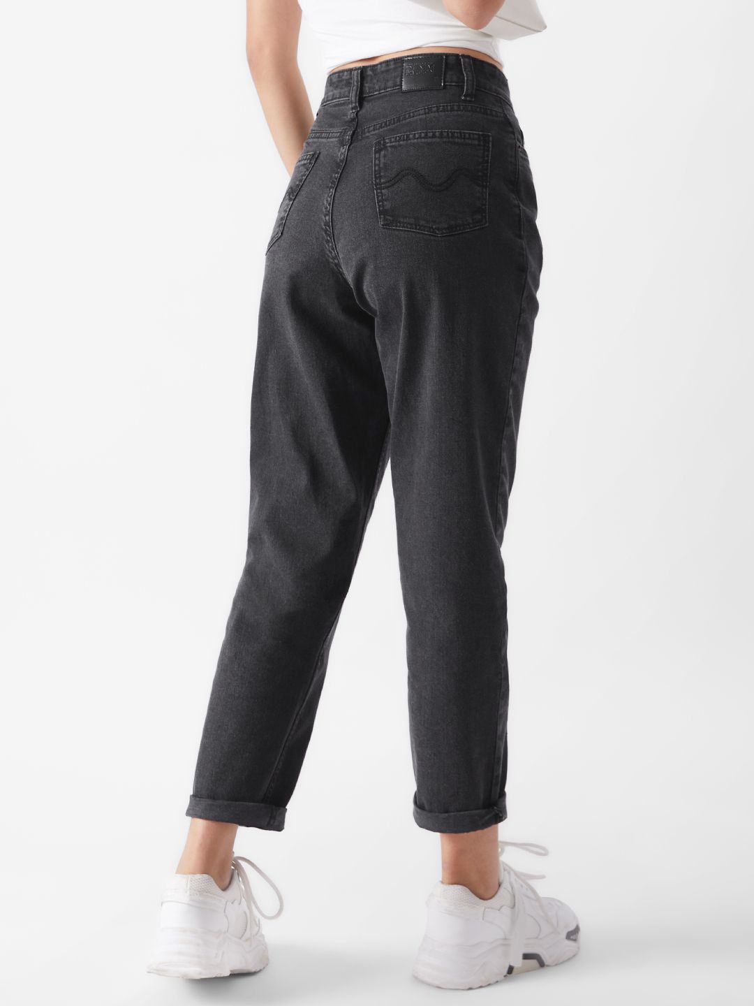Buy Solids: Carbon Black (Mom Fit) Women Jeans online at The Souled Store.