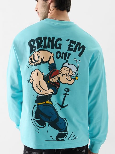 Buy Popeye Bring Em On Oversized Full Sleeve T Shirts Online