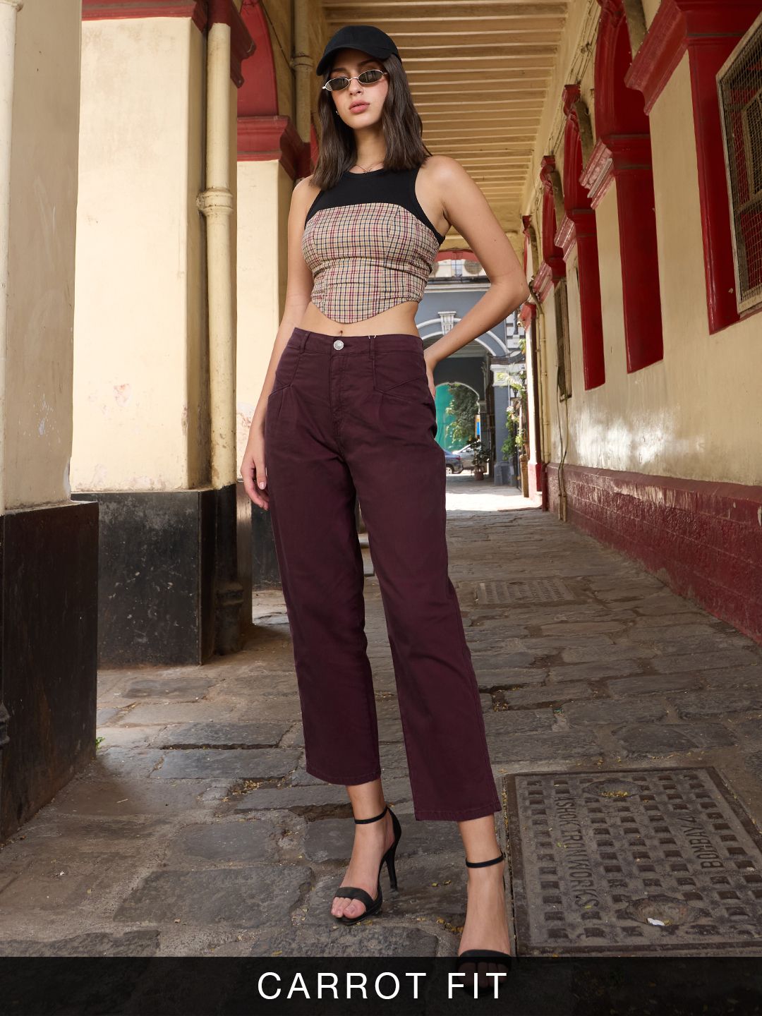 Buy Carrot Fit Pant: Plum Women Pants online at The Souled Store.