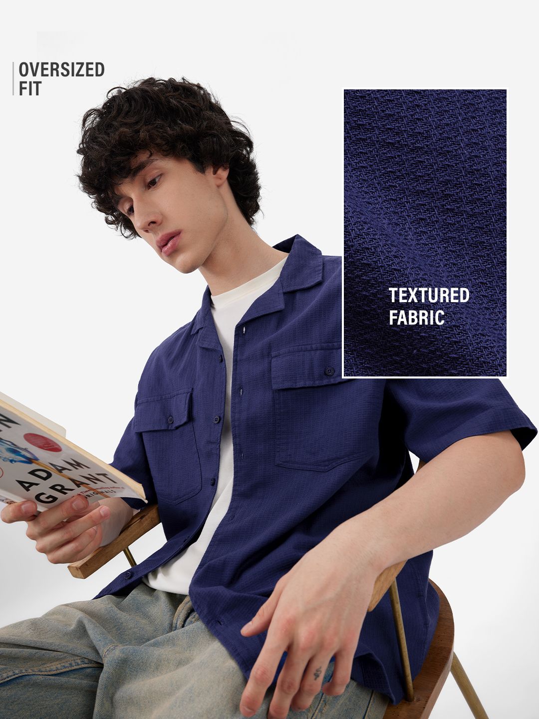 Buy Solids: Navy Blue Men Oversized Shirts Online at The Souled Store.