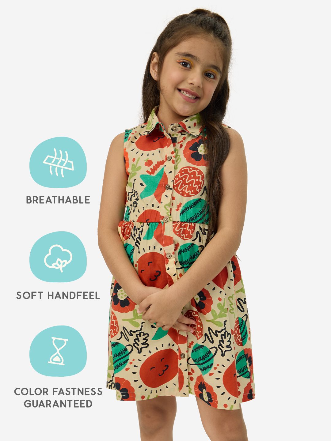 Buy TSS Originals: Cute Universe Girls Cotton Dresses online at The ...