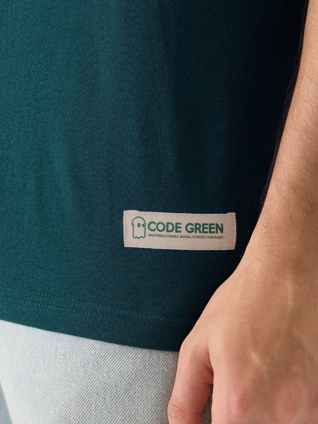 Buy Solids: Emerald Green Oversized T-Shirts Online