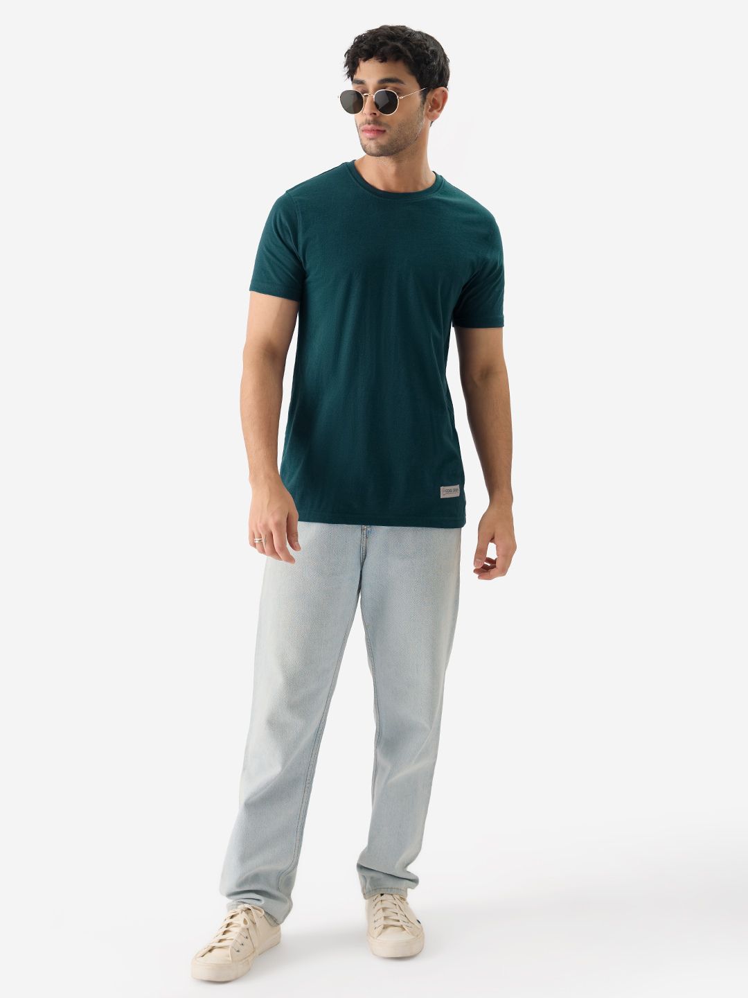 Buy Solids: Emerald Green Oversized T-Shirts Online