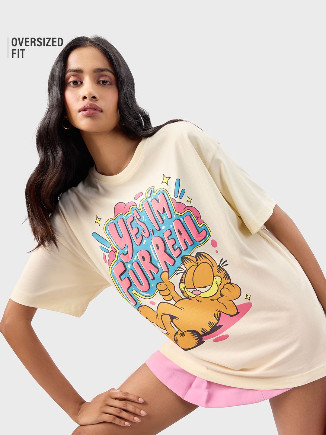 Buy Garfield: Fur Real Women Oversized T-Shirts online at The Souled Store.