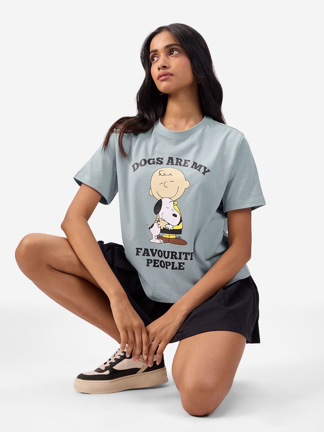 Buy Peanuts: Only Dogs Women Relaxed Fit T-Shirts Online
