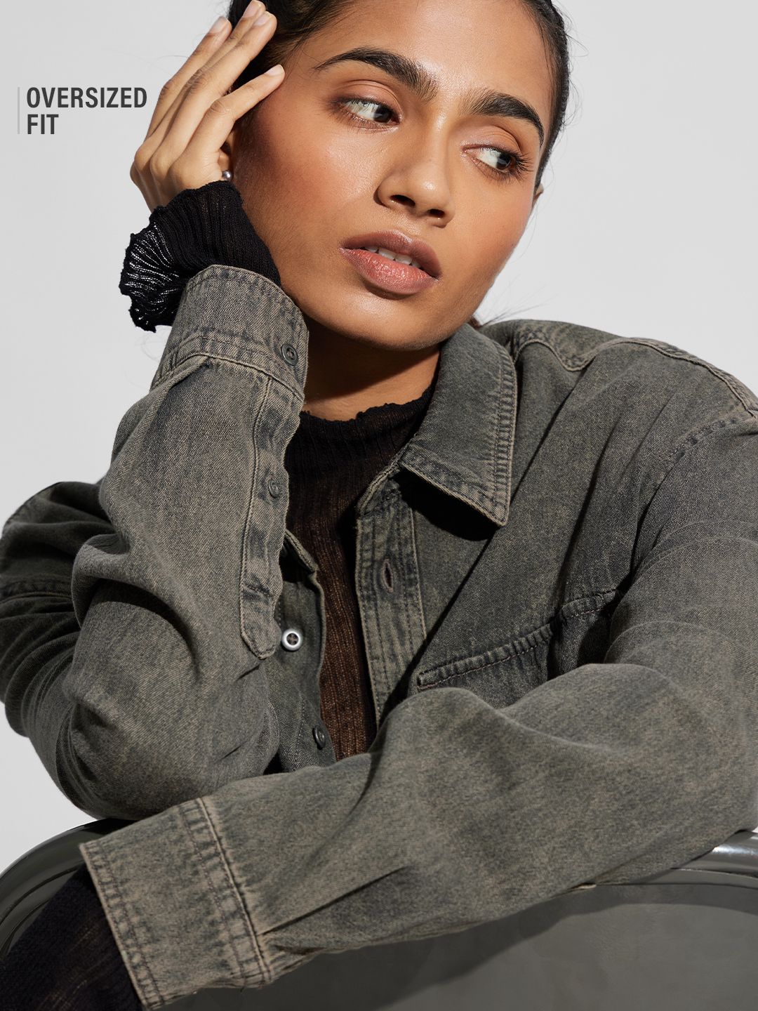 Buy Classic Denim Shirt: Forest Green Women Boyfriend Shirts online at ...