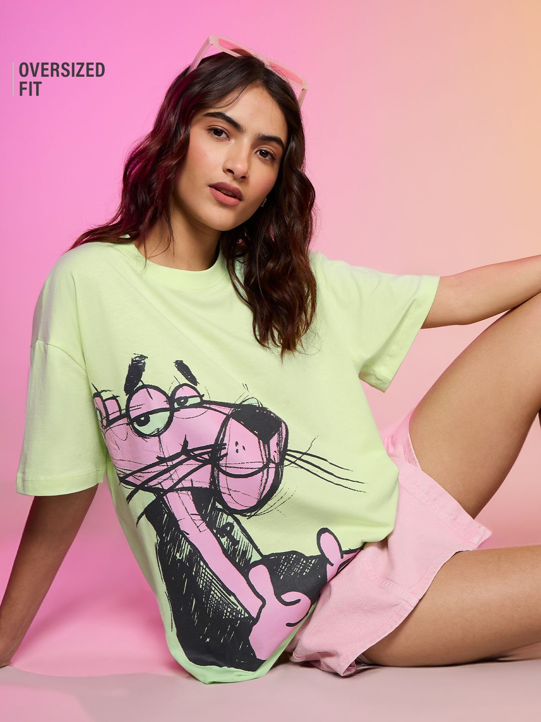 Buy Pink Panther: Thumbs Up Women Oversized T-Shirts online at The ...