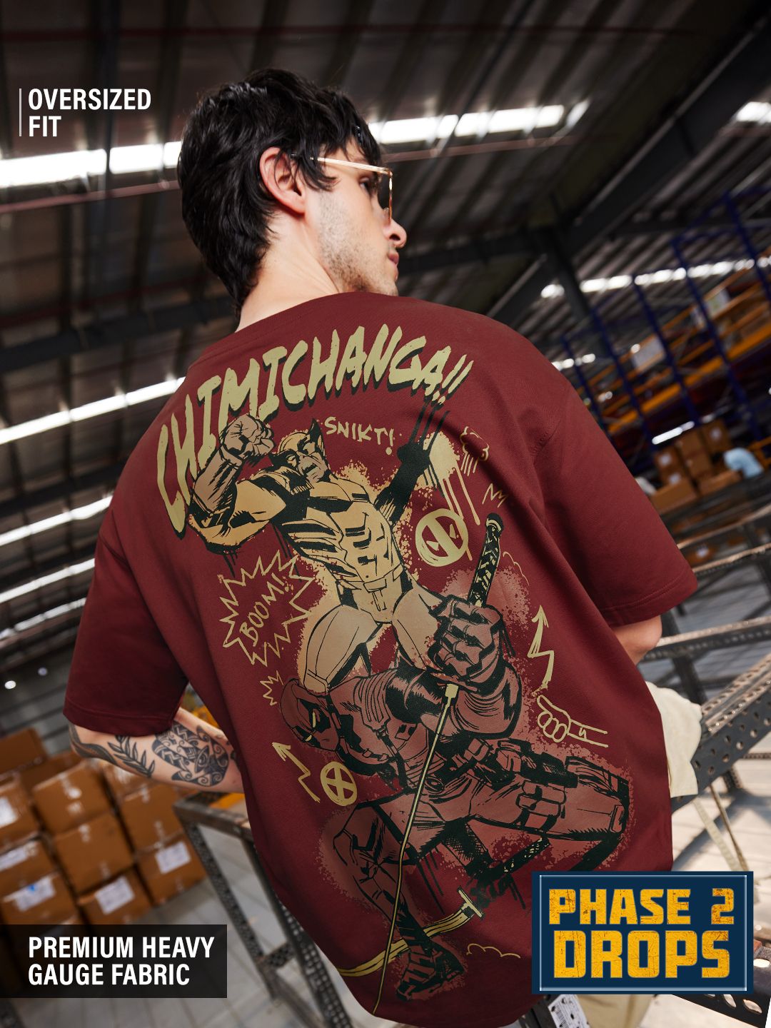 Buy Marvel: Deadpool x Wolverine Men Oversized T-Shirts Online