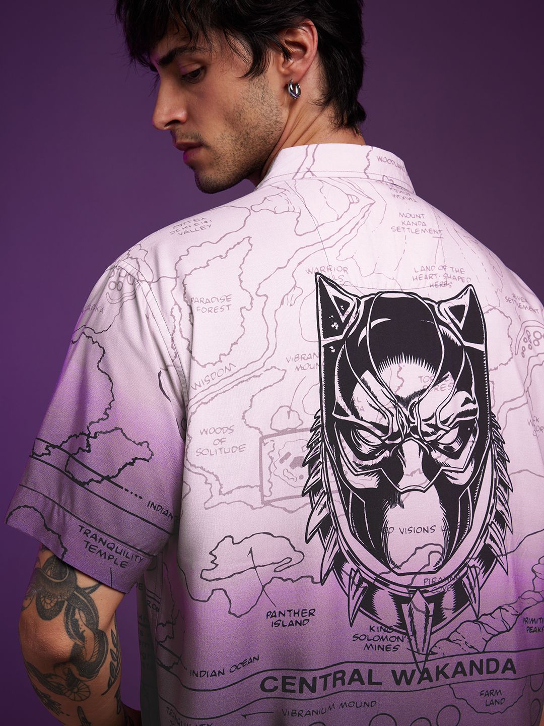 Buy Black Panther: Map Of Wakanda Men Summer Shirts Online