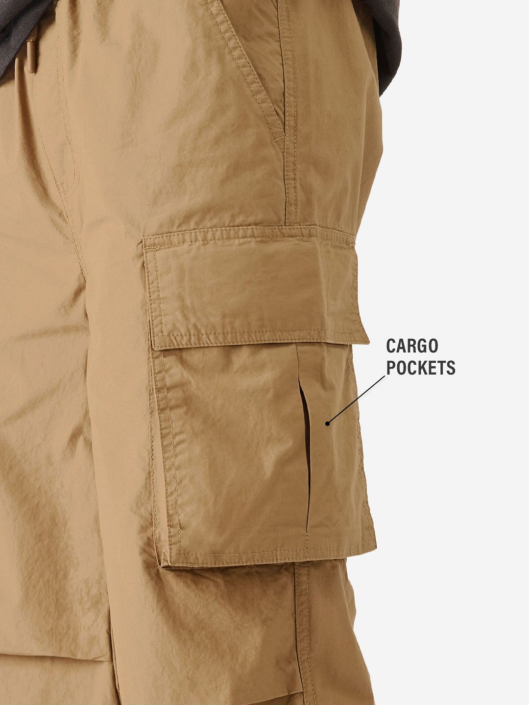 Buy Tan Brown Men Parachute Pants Online
