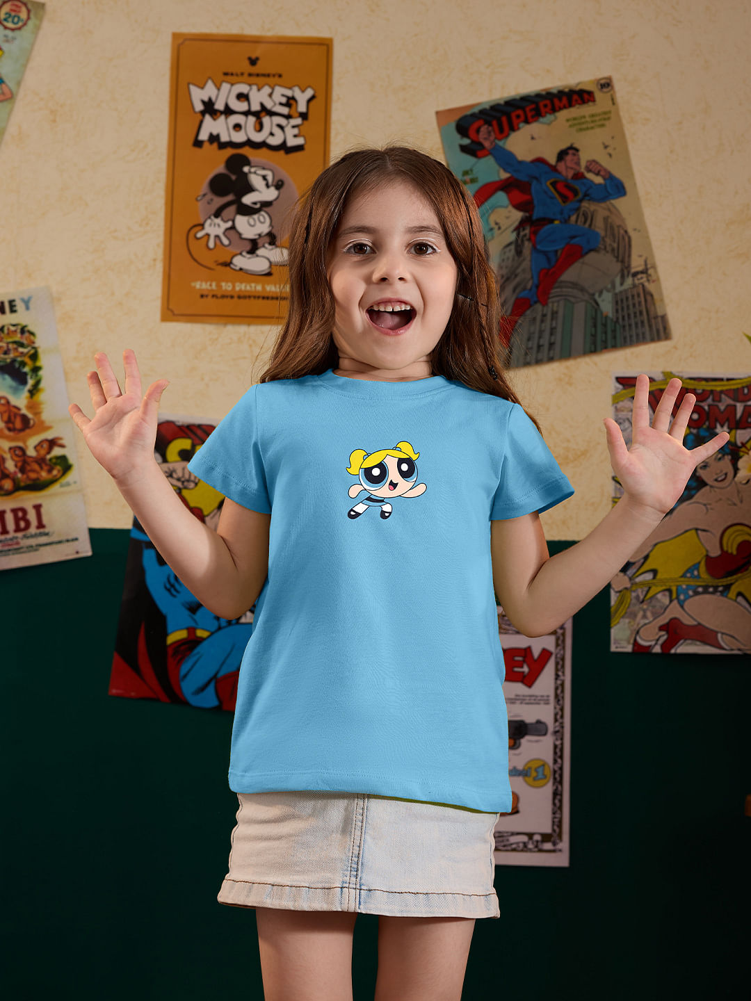Buy Powerpuff Girls Bubbles Girls Cotton T Shirts Online At The Souled