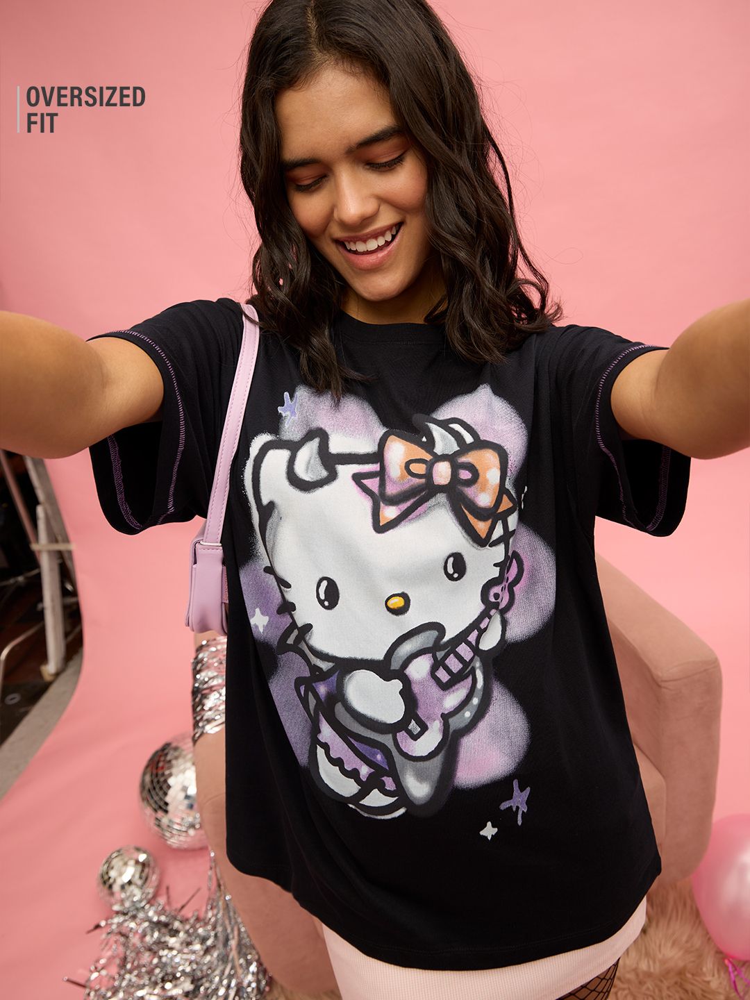 Buy Hello Kitty: Rockstar Women Oversized T-Shirts Online