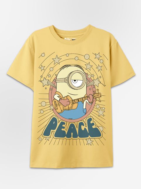 Buy Minions: Peace Men Relaxed Fit T-Shirts Online