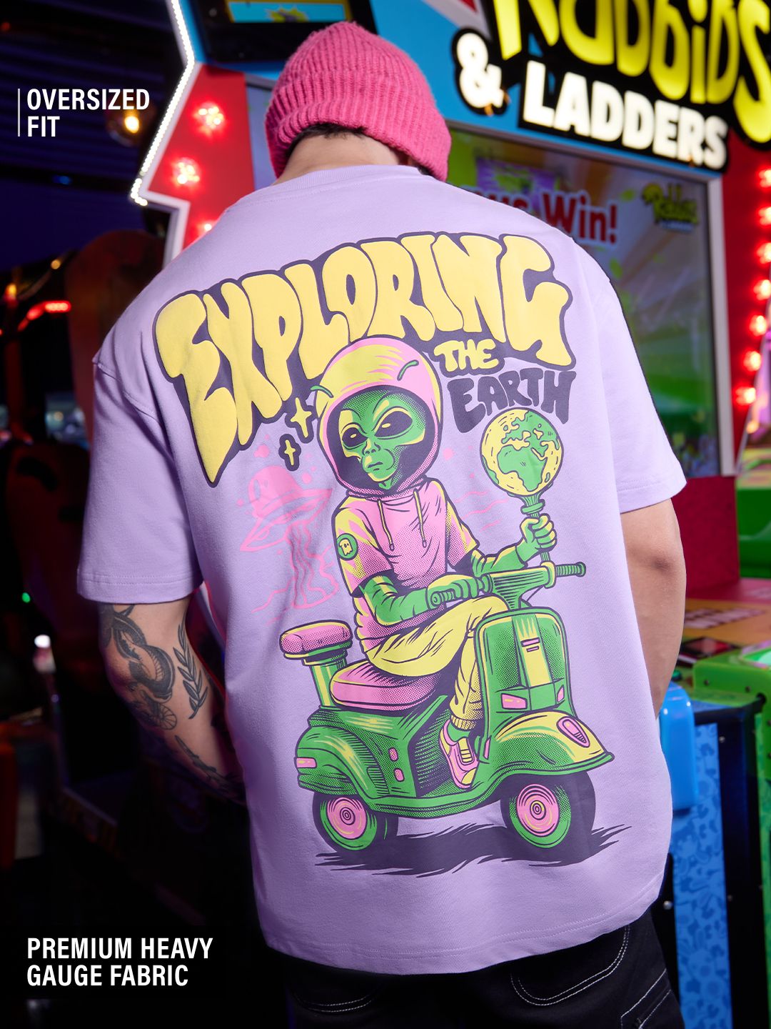 Buy AI Aliens: Exploring Earth Men Oversized Tshirt Online