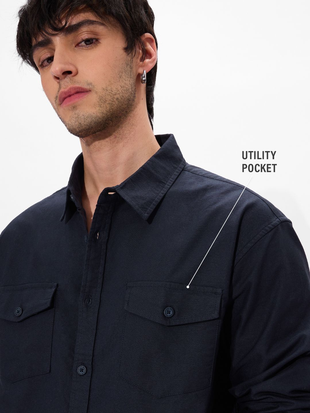 Buy Solids: Classic Indigo Men's Utility Shirts Online