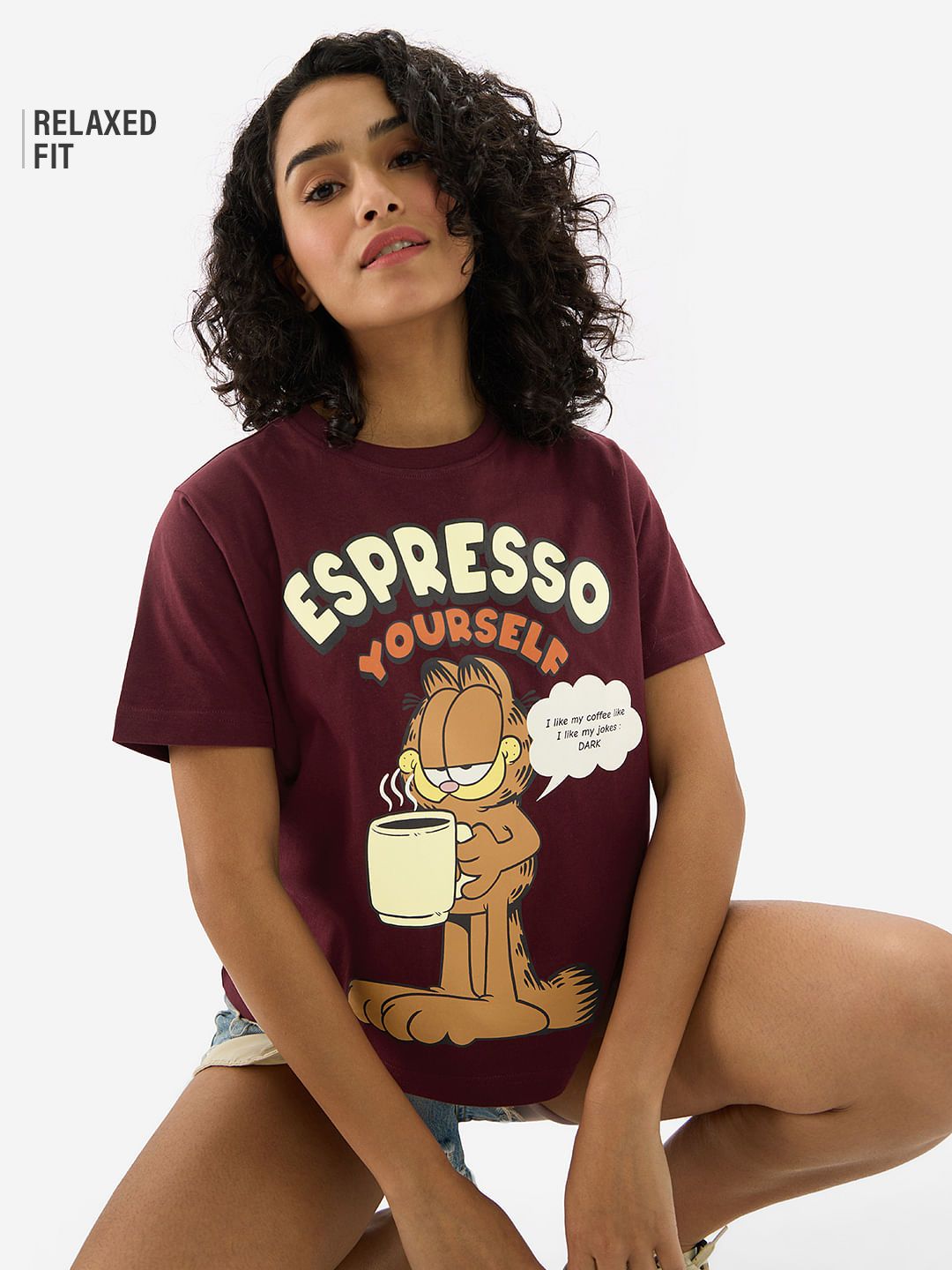Buy Garfield: Espresso Women Relaxed Fit T-Shirts online at The Souled ...