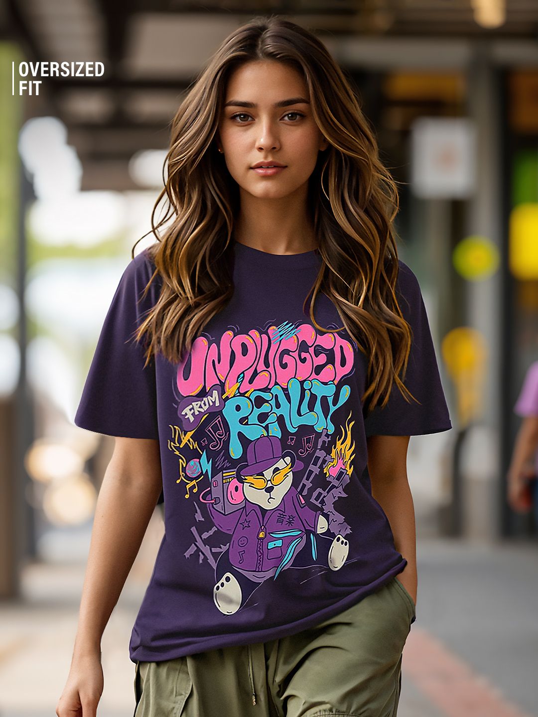 Buy TSS Originals: Unplugged From Reality Women Oversized T-Shirts ...