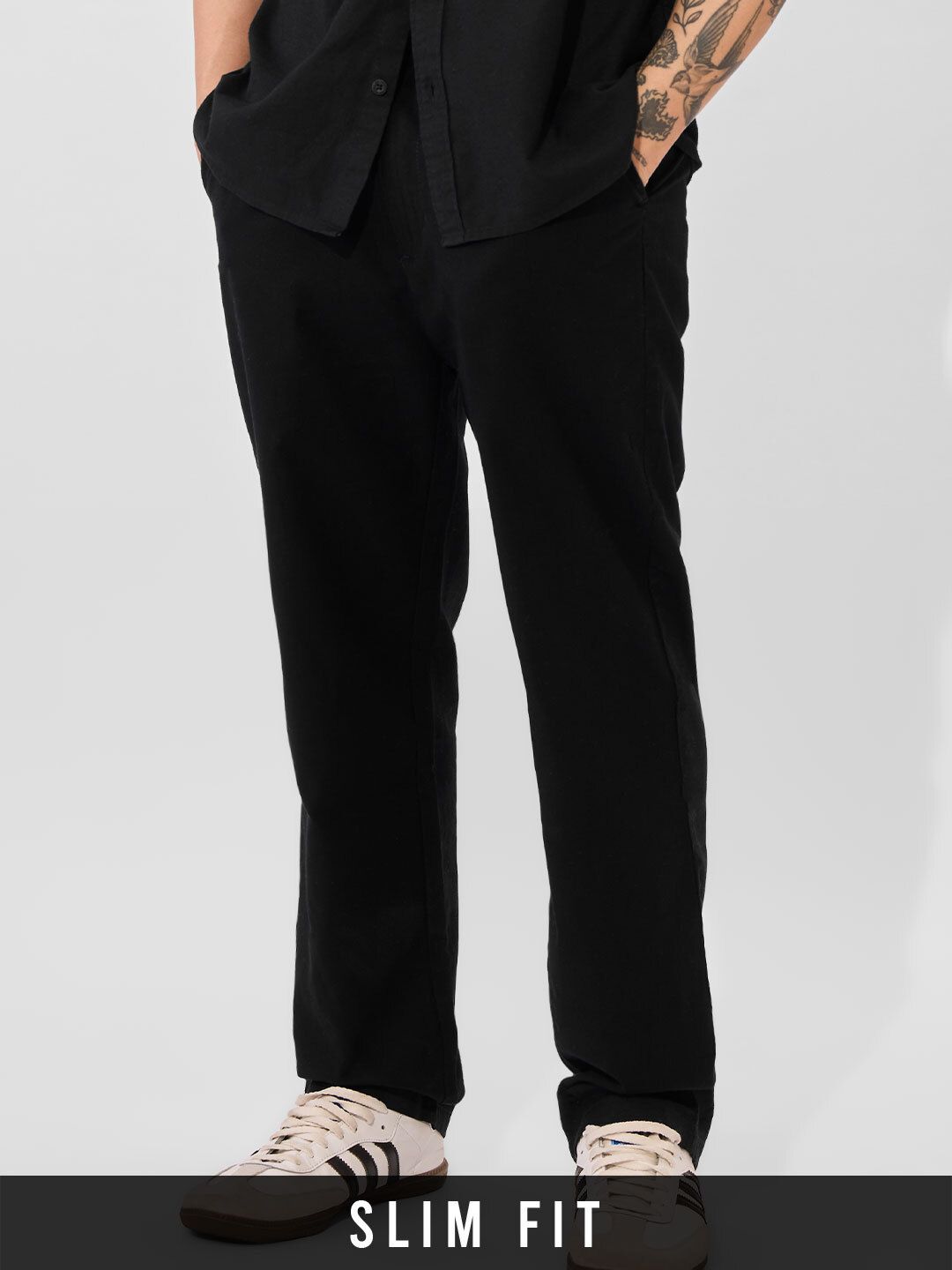 Buy Solids: Midnight Black Men Pants Online at The Souled Store.