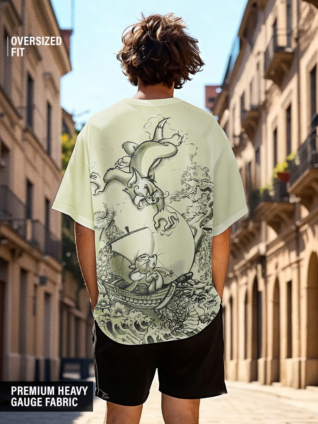 Buy Tom And Jerry: Angry Tom Oversized T-Shirts Online