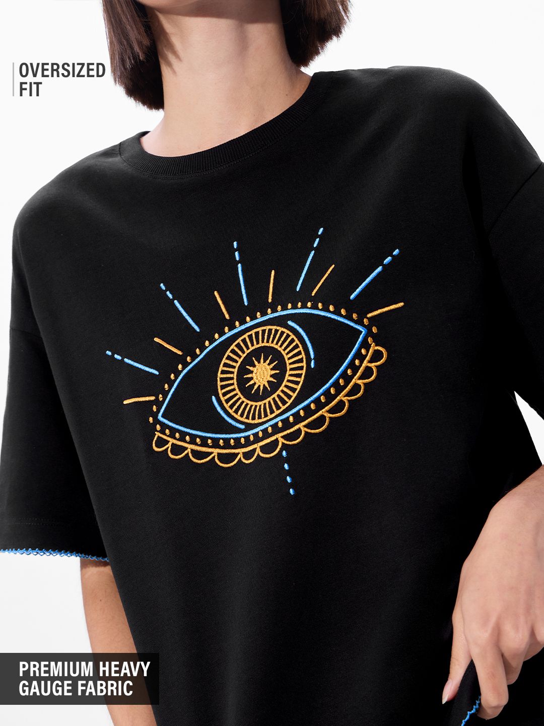 Buy TSS Originals: Evil Eye Women Oversized T-Shirts Online