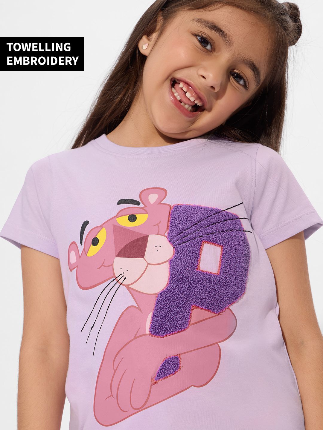 Buy Pink Panther: P For Pink Girls Cotton T-shirts Online