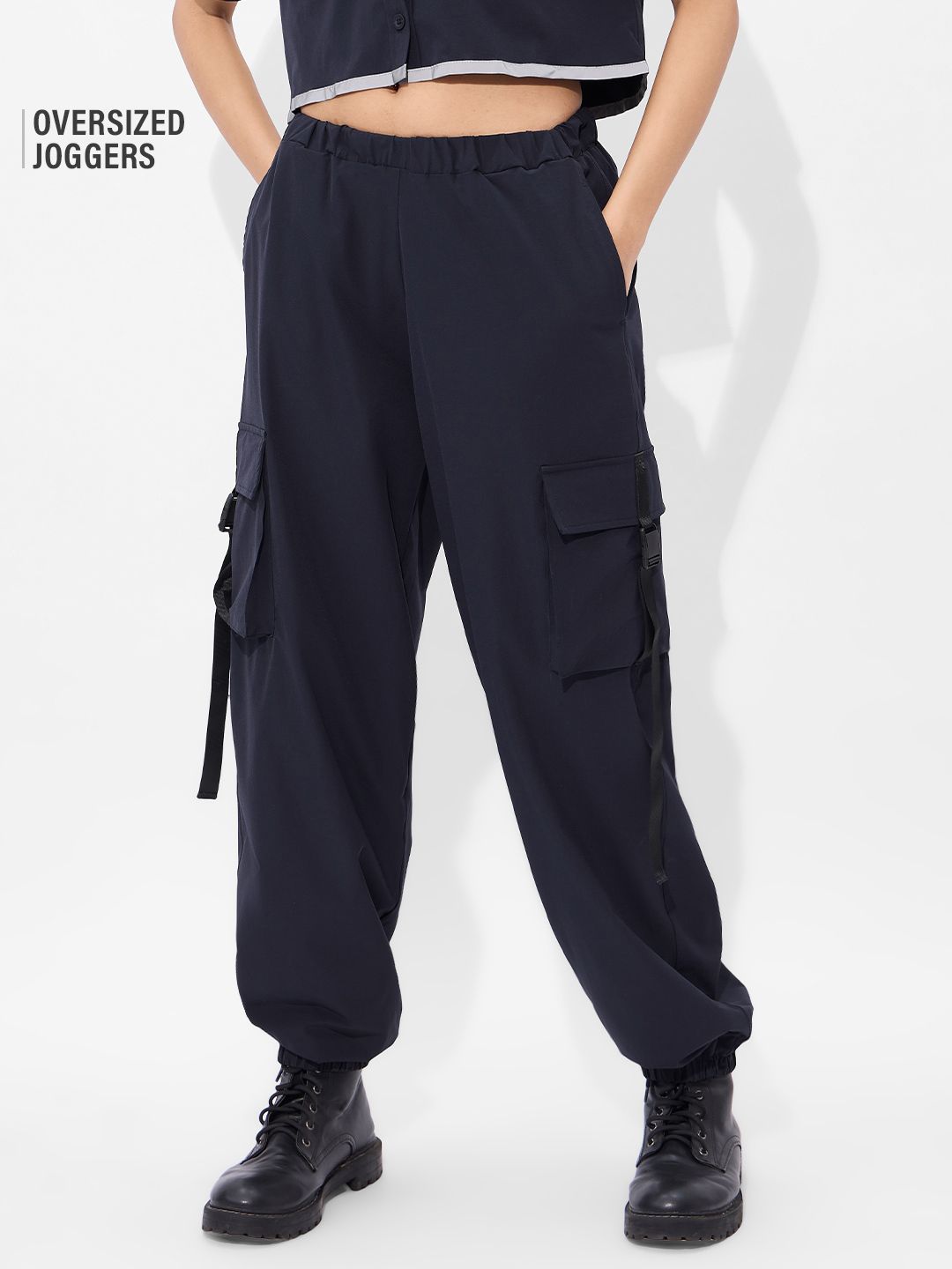 Buy Cargo Joggers: Navy Blue Pants Online at The Souled Store.