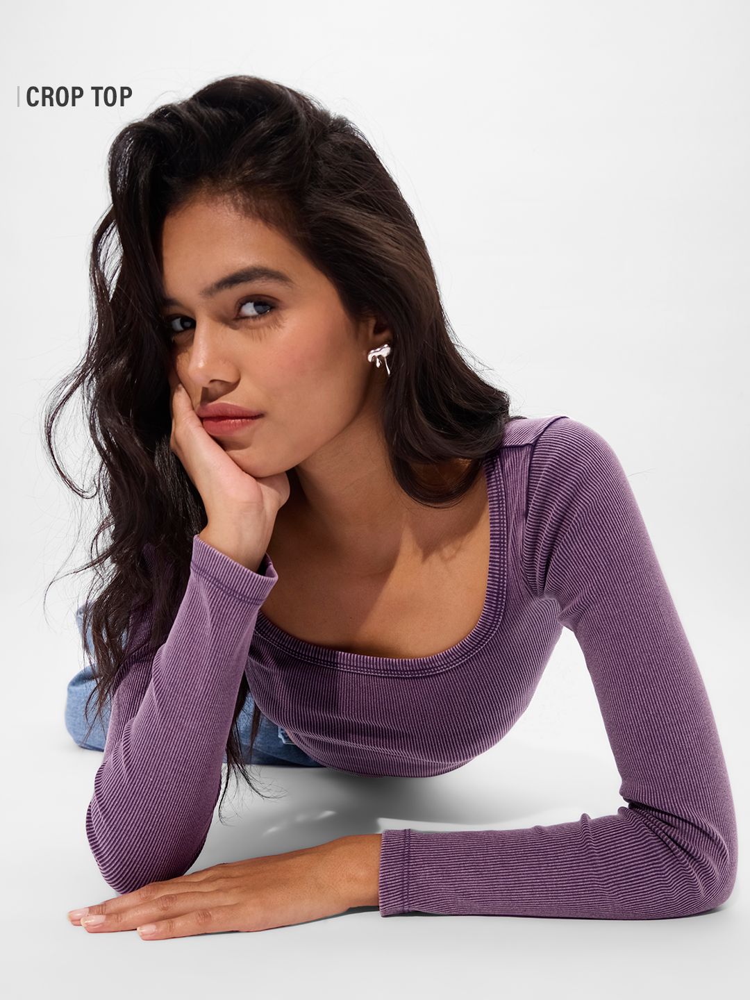 Buy Solids Dark Lavender Women Cropped Top Online at The Souled Store.