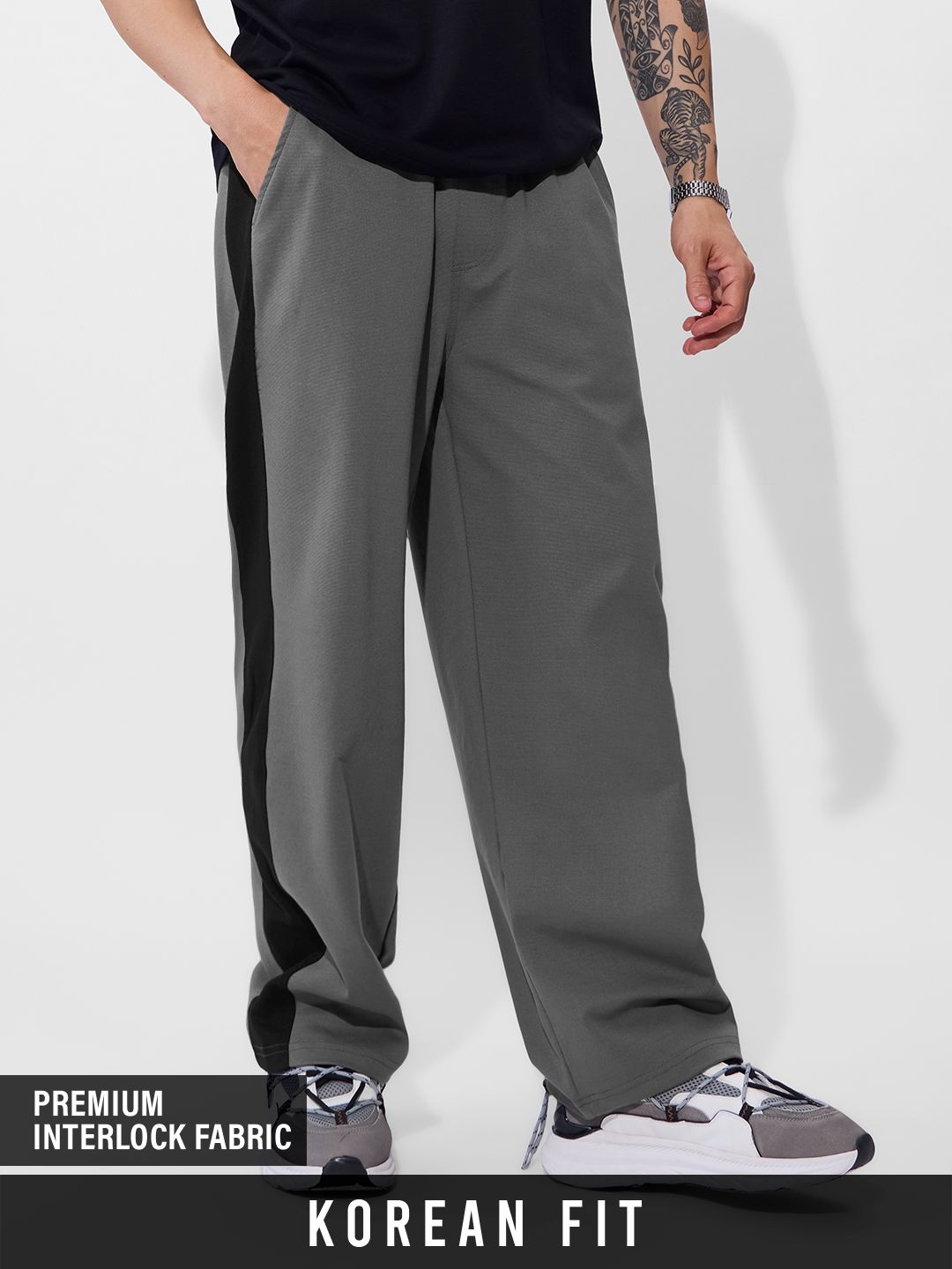 Buy Solids: Flannel Grey Men Korean Pants Online