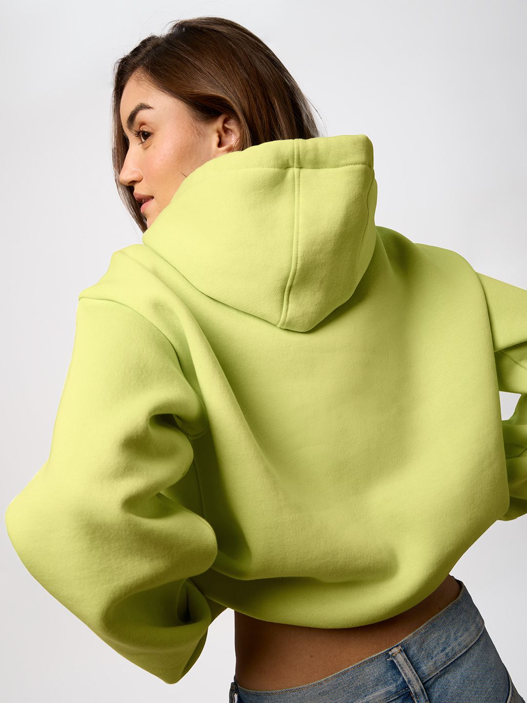 Buy Solids: Lush Lime Women Oversized Hoodie Online