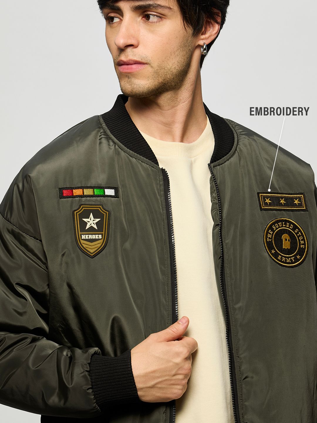 Buy Bomber Jacket: Souled Army Men Puffer Jackets Online