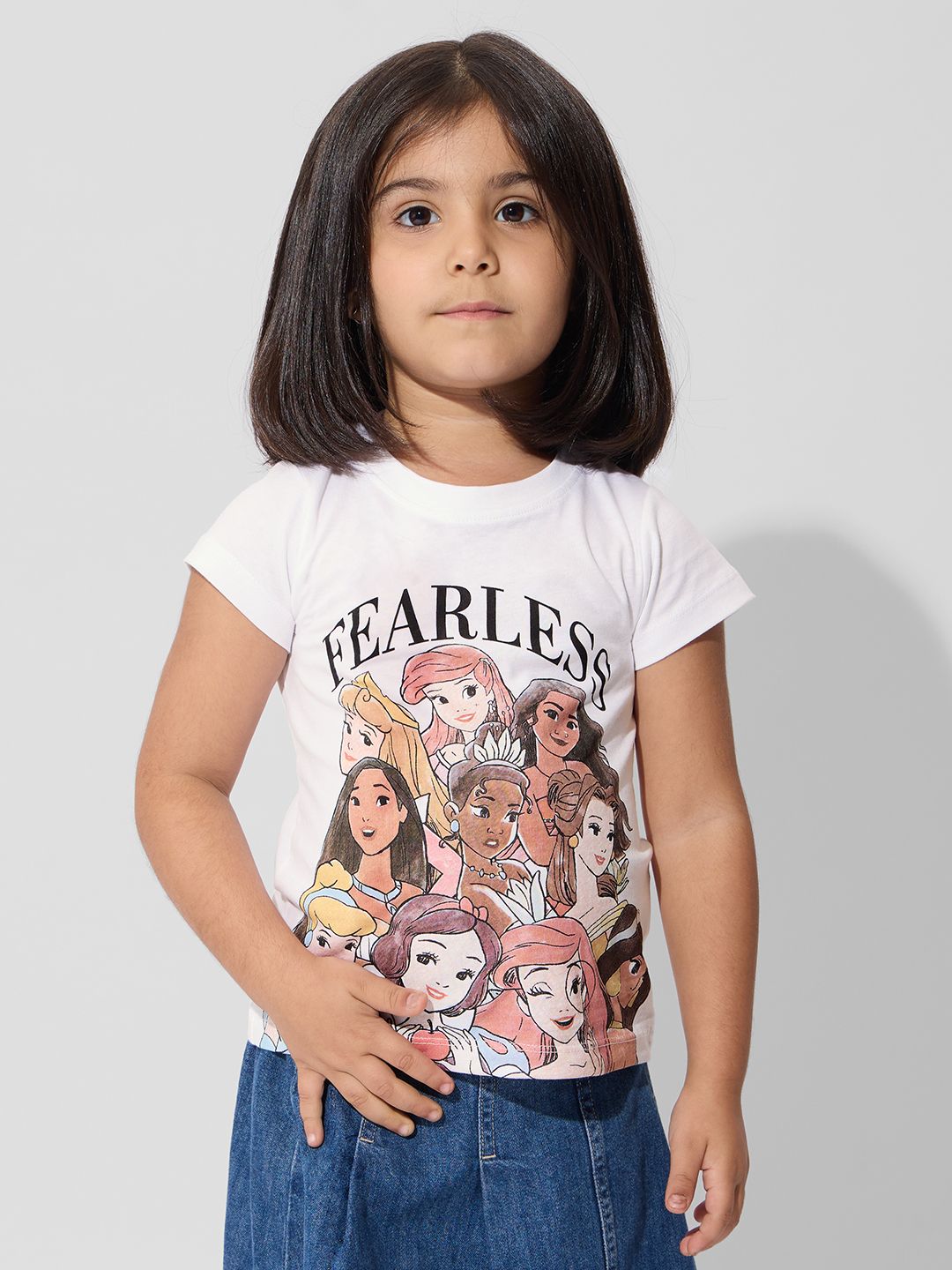 Buy Disney: Fearless Princess Girls Cotton T-shirts Online