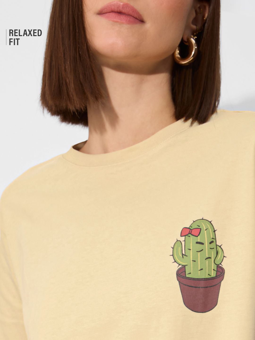Buy Relaxed T-shirt: Cactus Women Relaxed Fit T-Shirts Online