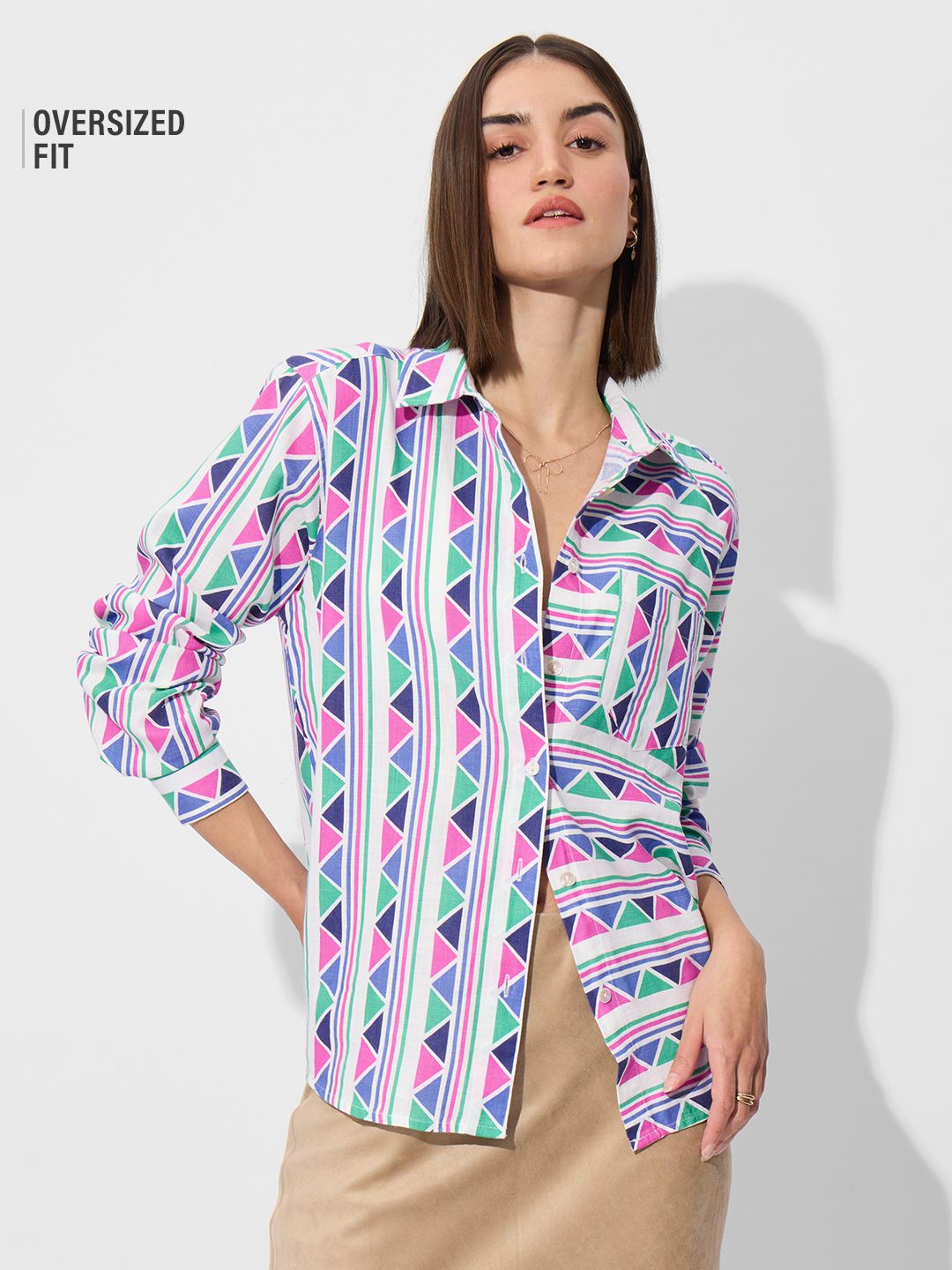 Buy Solids: Blue Stripes Women Boyfriend Shirts online at The Souled Store.