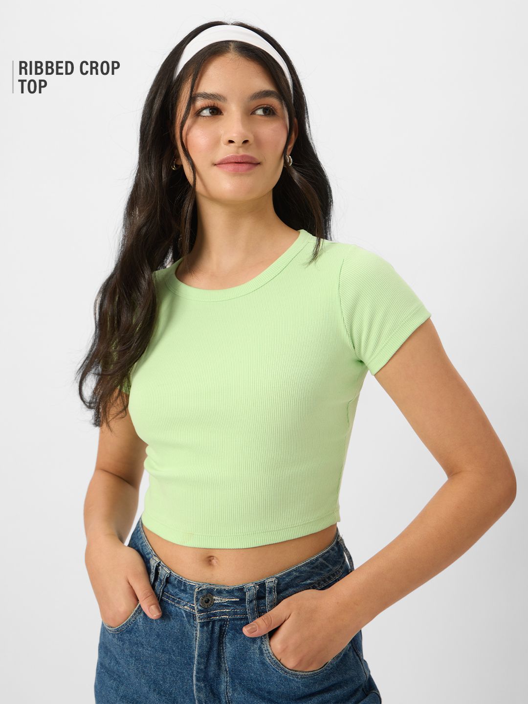 Buy Solids: Faded Green Women Cropped Tops Online