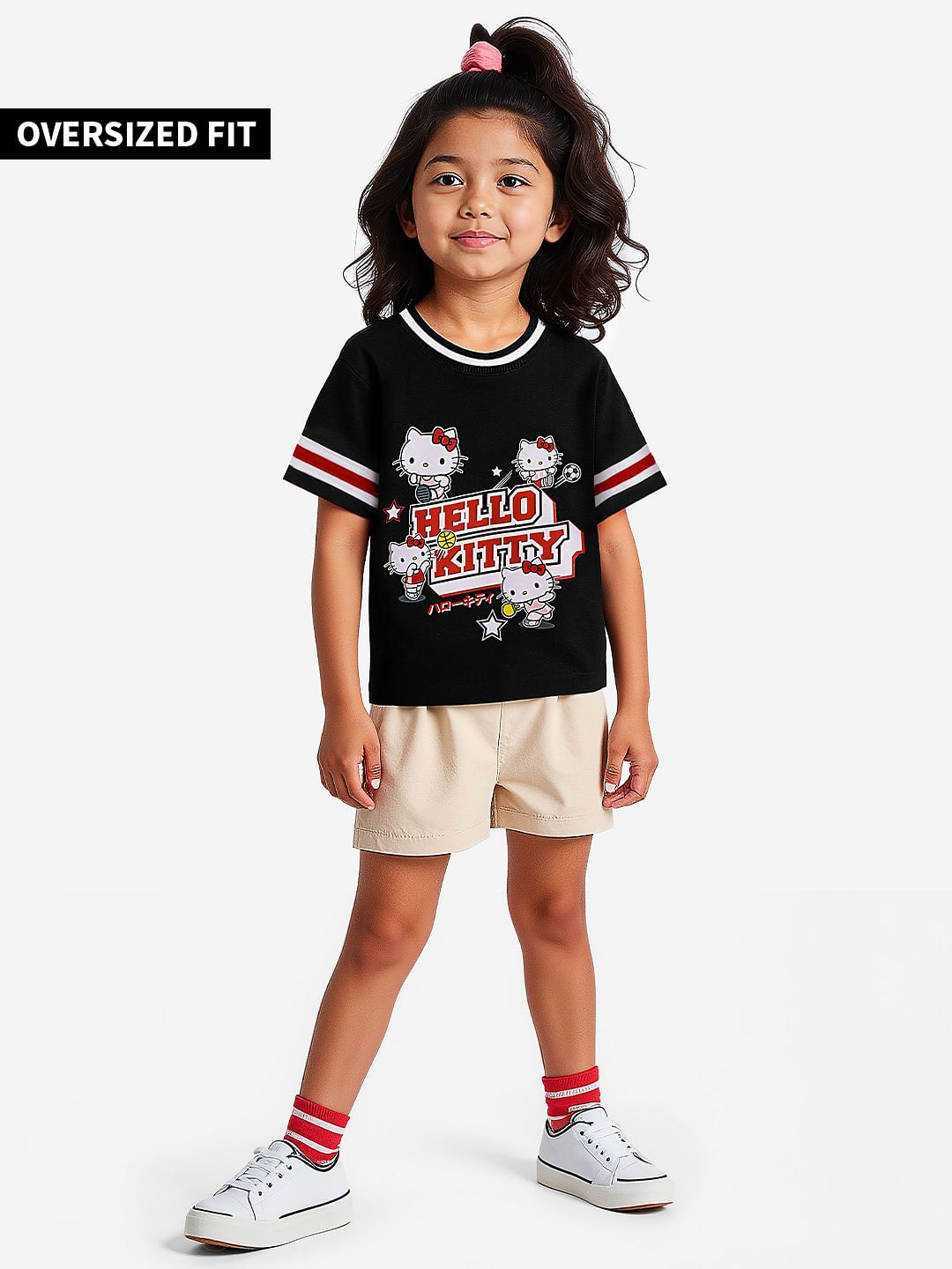 Buy Hello Kitty: Kitty Gang Girls Cotton Oversized T-shirts Online