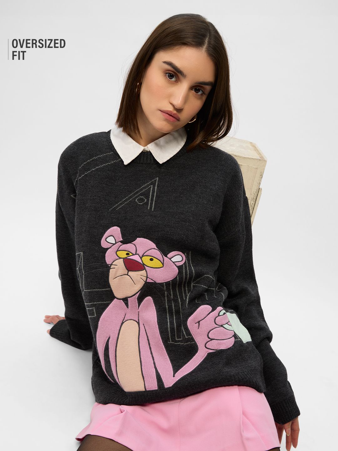 Buy Official Pink Panther: Unbothered Womens Oversized Sweaters Online