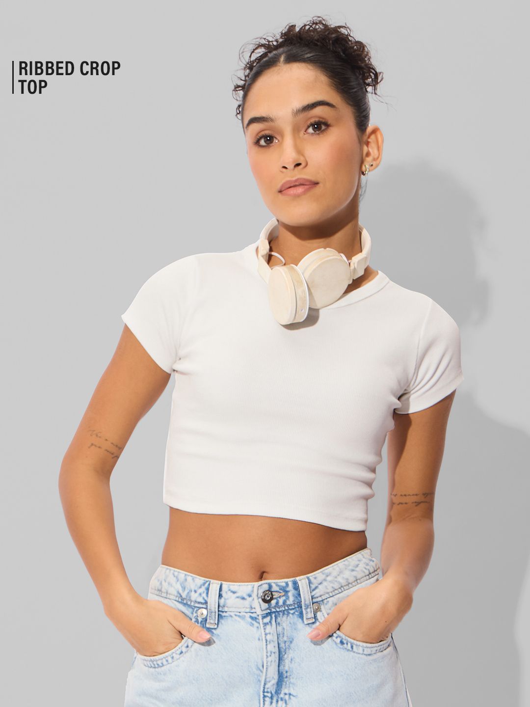 Buy Solids: Classic White Women Cropped Tops Online