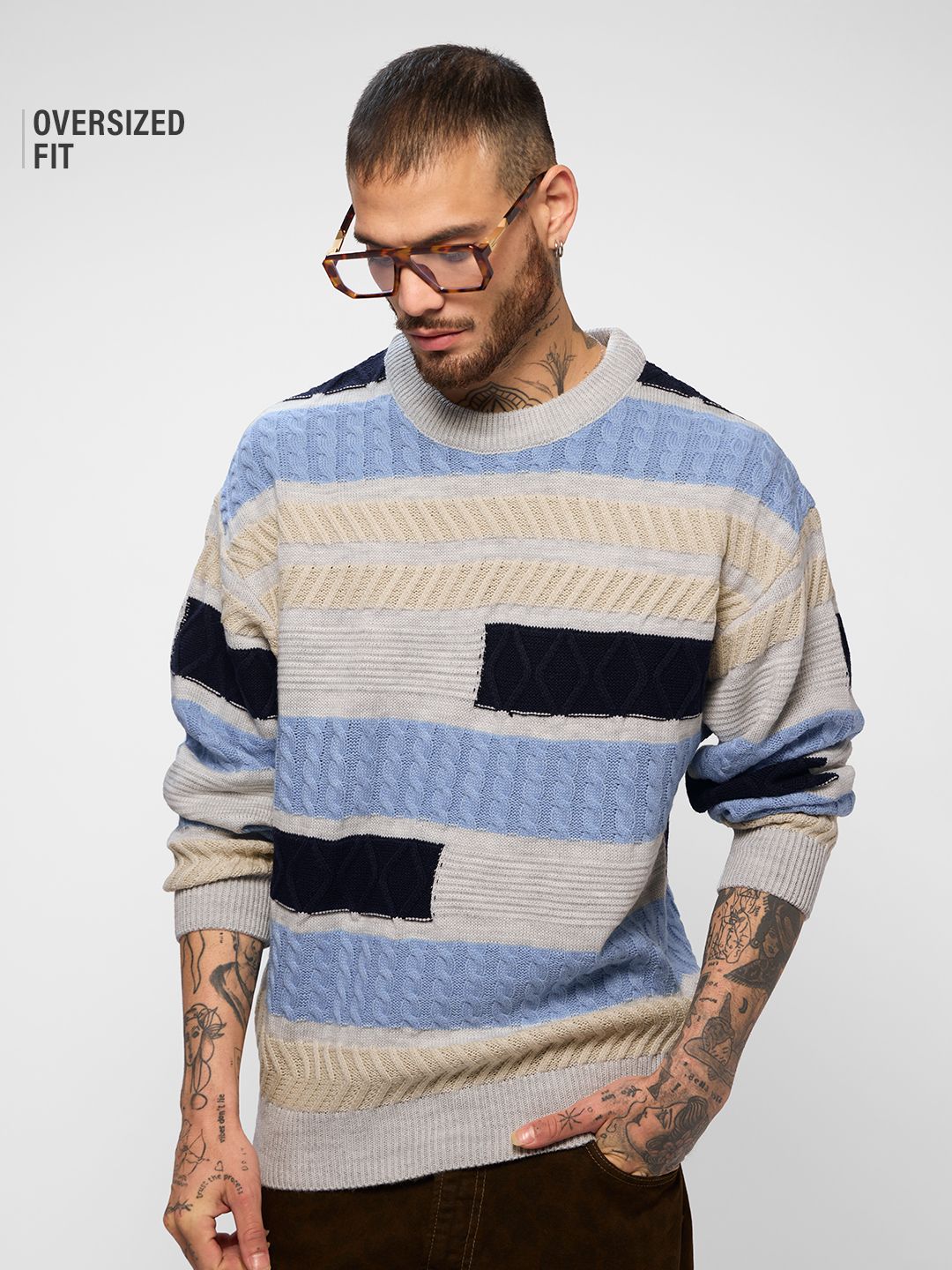 Buy Cable Knit Pullover: Ocean Du Mens Oversized Pullover Online