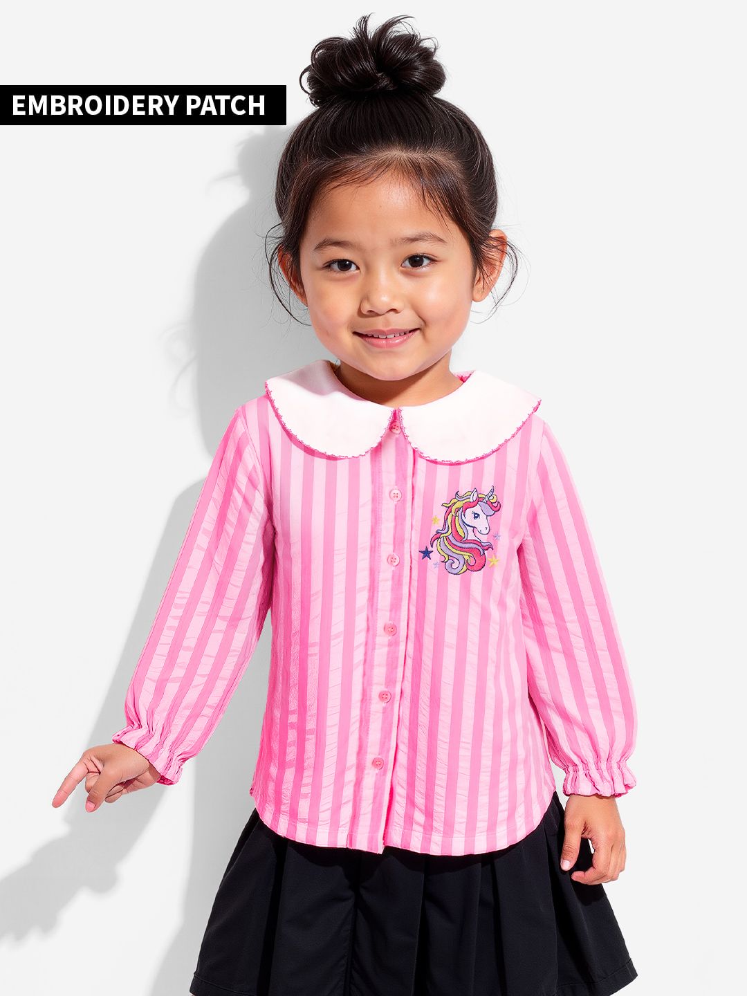 Buy Stripes: Pink & White Young Girls Cotton Dresses Online