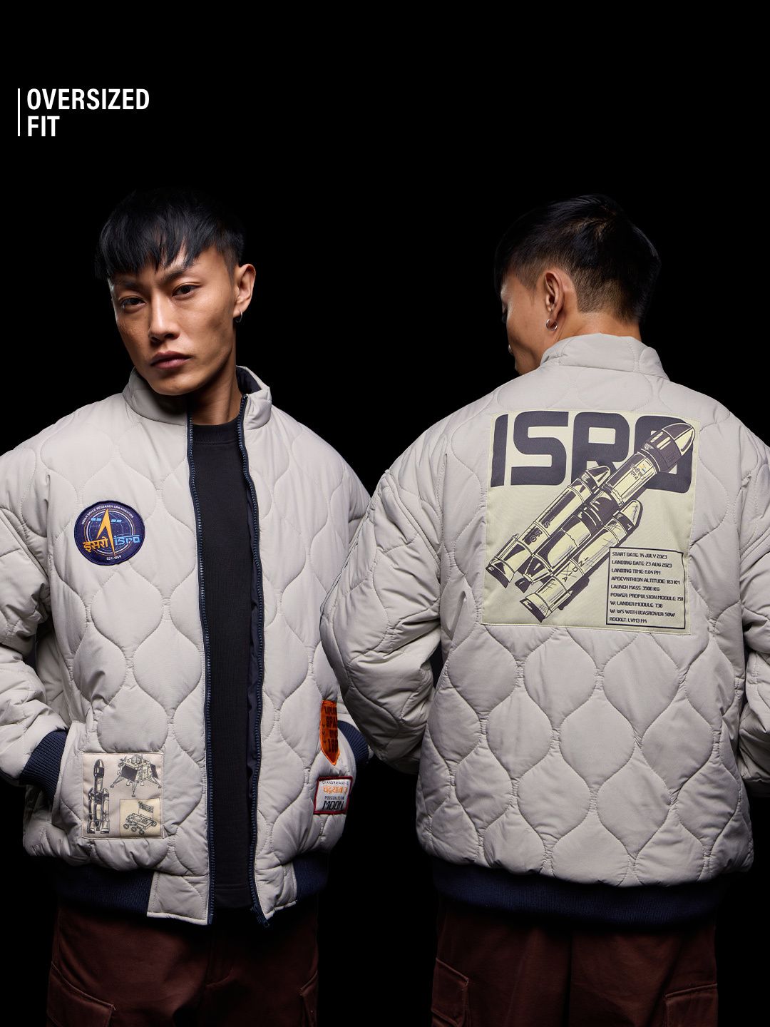 Buy Quilted Bomber: ISRO Chandrayaan 3 Men Bomber Jackets Online