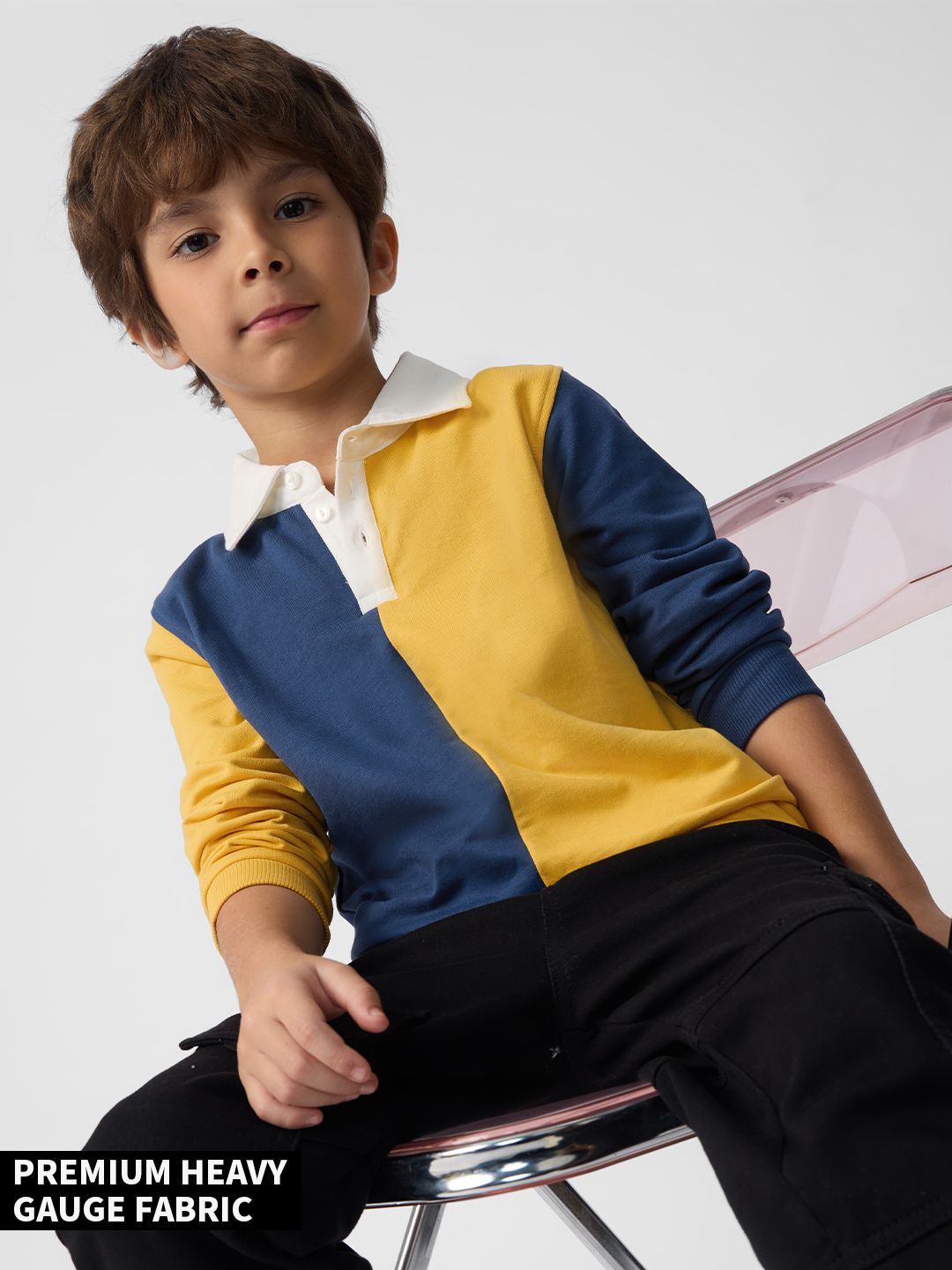 Buy Solids: Blue, Mustard (Colourblock) Boys Sweatshirts online at The ...