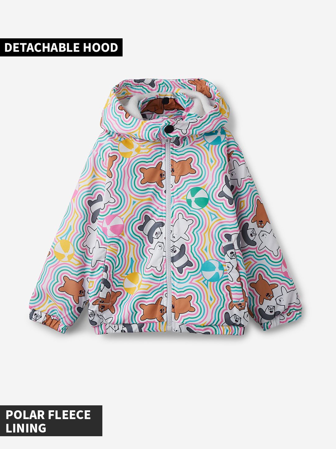 Buy We Bare Bears: Happy Vibes Girls Puffer Jacket Online