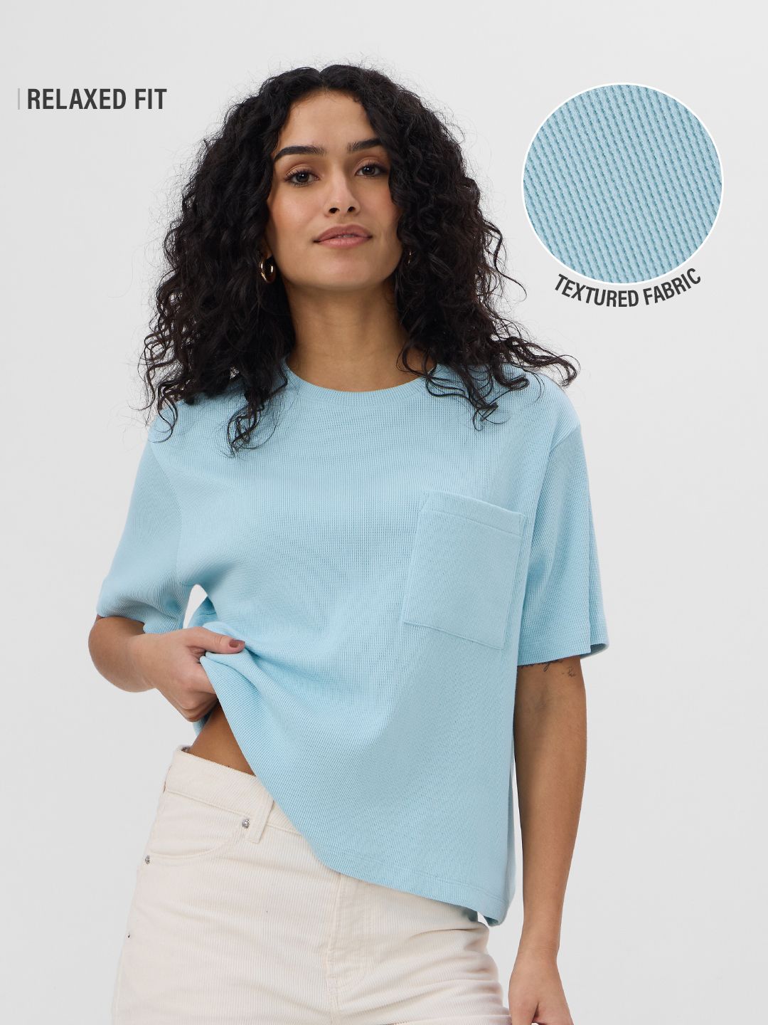Buy Solids: Aqua Blue Women T-shirts Online