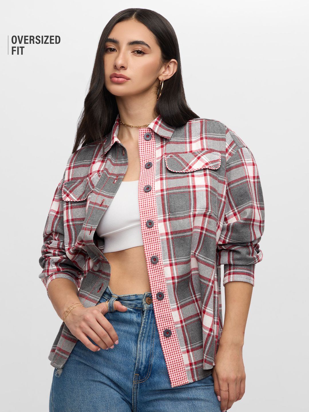 Buy Plaid: Garnet Women Shackets Online