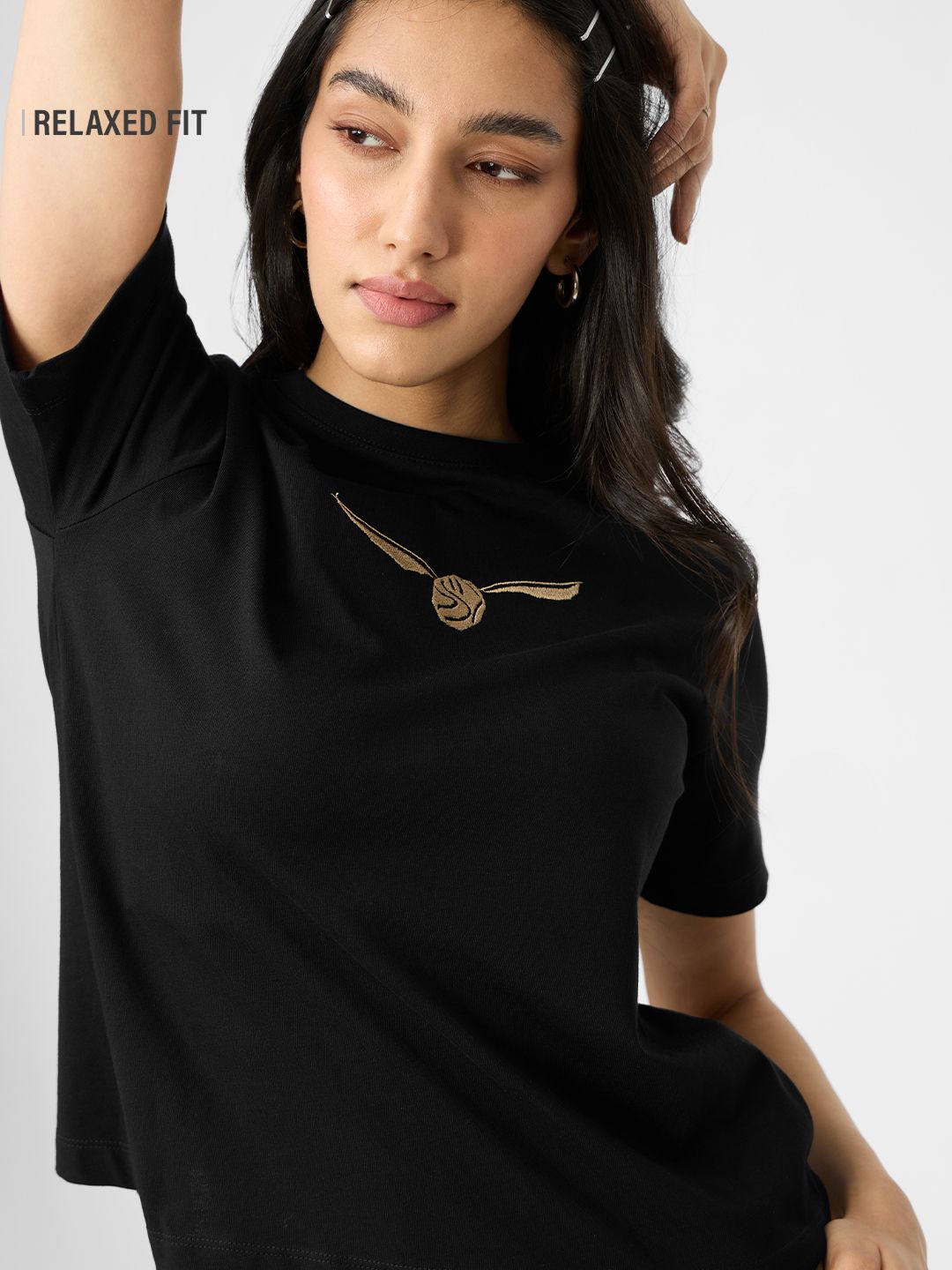 Buy Harry Potter: Golden Snitch Women Relaxed Fit T-shirts Online