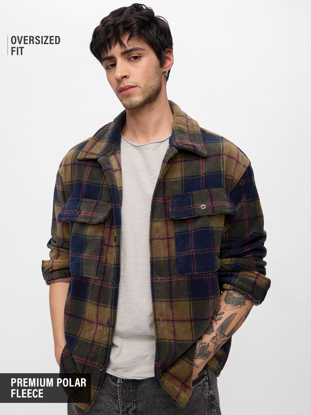 Buy Plaid Shacket: Mustard Men Shackets