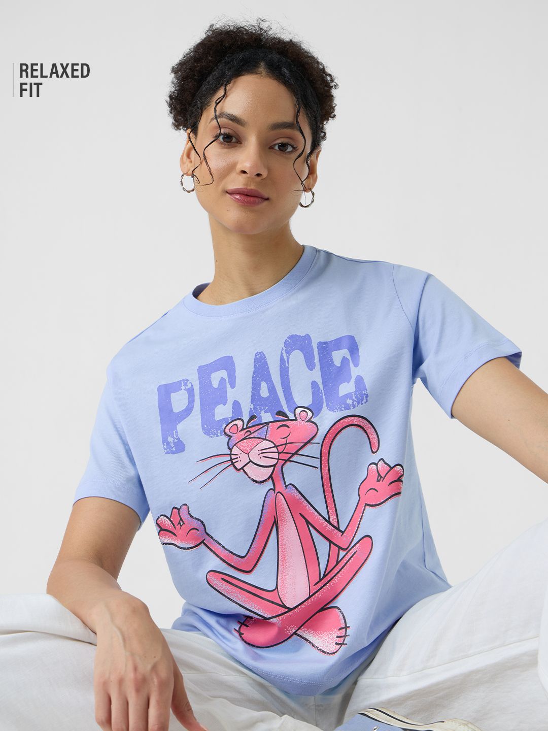 Buy Pink Panther: Peace Women Relaxed Fit T-Shirts Online at The Souled ...