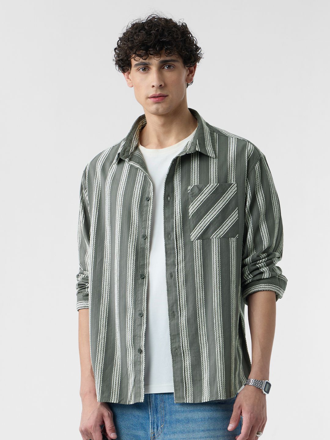 Buy TSS Originals: Grey Men Relaxed Shirts Online