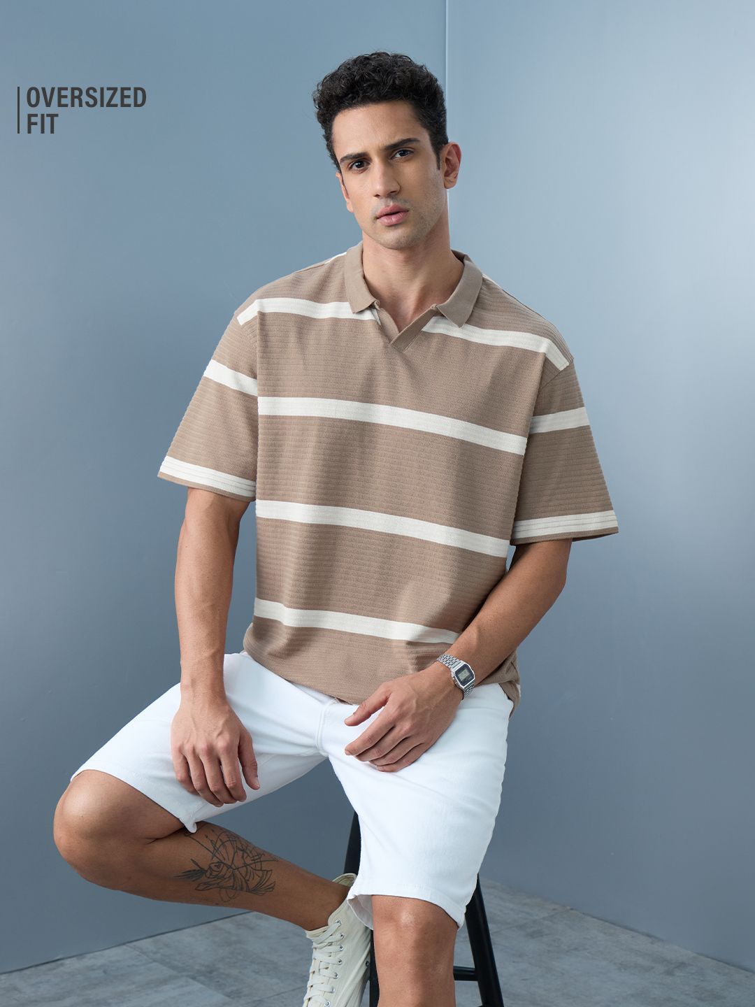 Buy Men Textured Polos Merchandise Online